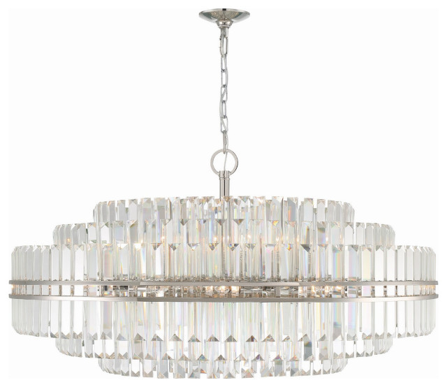 Hayes 32 Light Chandelier, Polished Nickel - Contemporary - Chandeliers ...