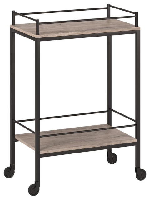 Barnes 23.5'' Wide Rectangular Bar Cart in Antiqued Gray Oak ...
