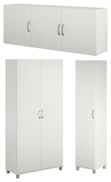 Home Square 3-Piece Set with 36" 16" Utility Cabinet & 54" Wall Cabinet ...