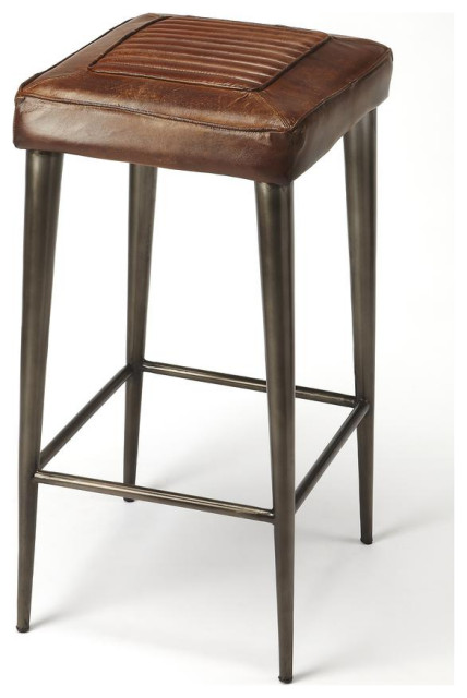 Maxine Leather Bar Stool - Midcentury - Bar Stools And Counter Stools ...