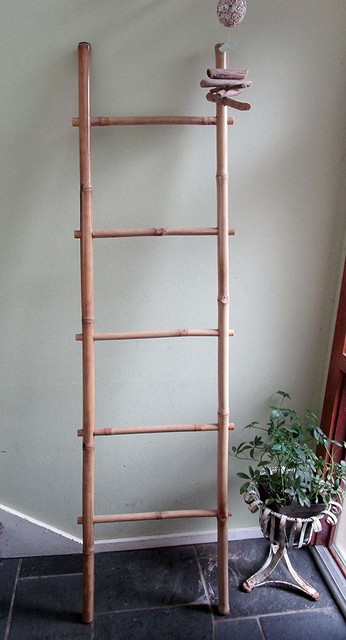 Bamboo Ladder Rack, 5' - Asian - Towel Racks & Stands - by Master ...
