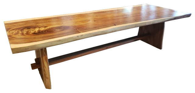 Live Edge Suar Wood Solid Slab Conference Table, 118" - Rustic - Dining ...
