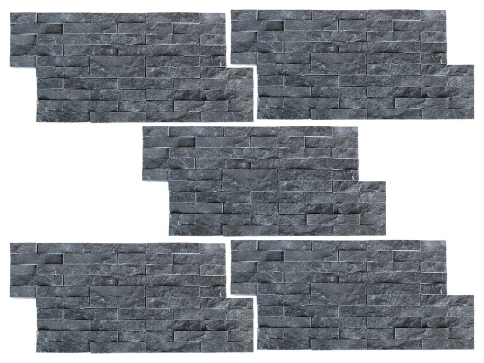 vidaXL Wall Cladding 5 Pcs Stone Wall Covering Interlocking Shape ...