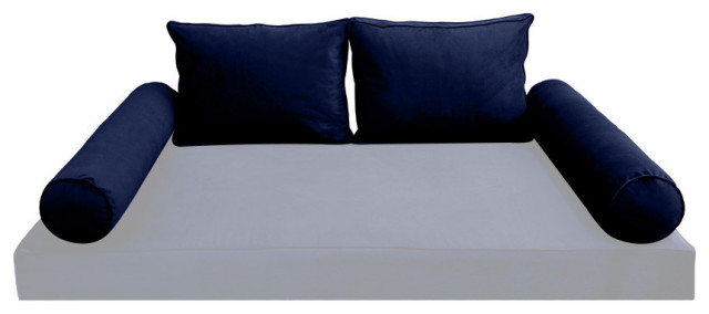 STYLE V1 Full Velvet Pipe Trim Indoor Daybed Bolster Pillow |COVER ONLY ...