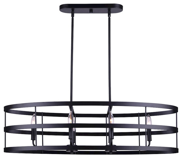 Canarm Ade 6 Light Chandelier, Matte Black/Gold/Brushed Nickel ...