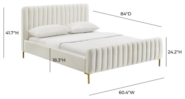 Angela Cream Bed, Full - Contemporary - Platform Beds - by Bison ...