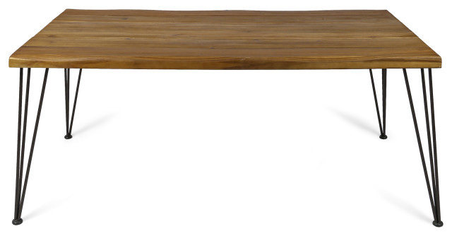 Eleanor Indoor 72" Rectangular Acacia Wood Dining Table - Industrial - Dining Tables - by ...