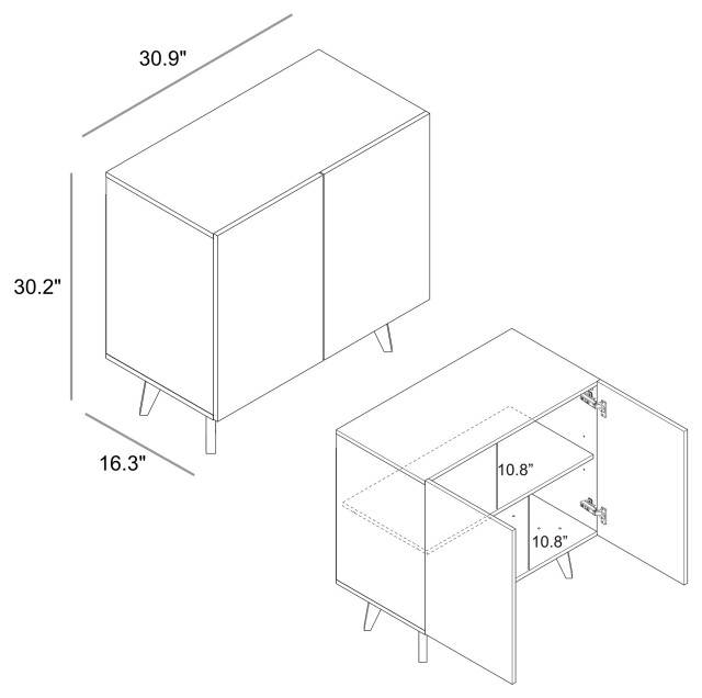 Capson Arcoiris 2 Doors Accent Cabinet - Midcentury - Accent Chests And ...