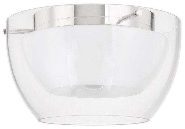 1 Light Flush Mount-8 Inches Tall and 14 Inches Wide-Polished Nickel ...