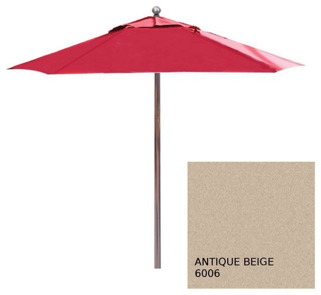 South Beach 6 Rib .750 11' Hexagon Market Umbrella, Antique Beige ...