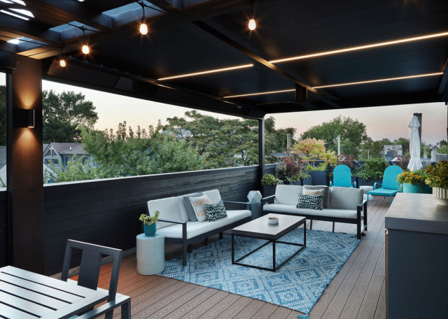 Bucktown Covered Rooftop Deck & Garden - Modern - Deck - Chicago - by ...