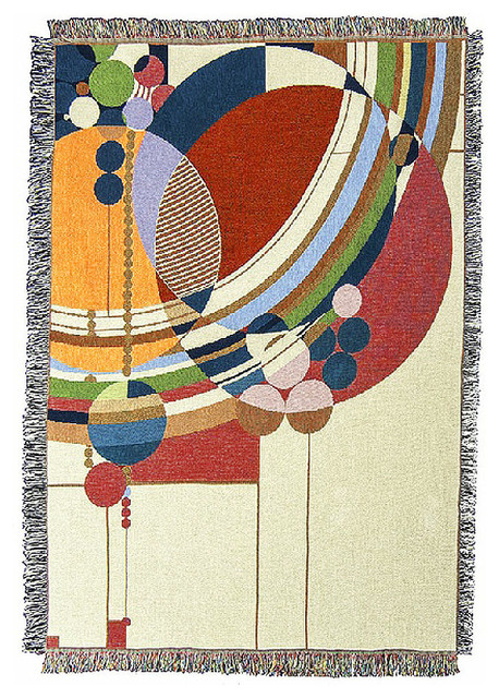 Frank Lloyd Wright March Balloons Tapestry Throw - Craftsman - Throws ...