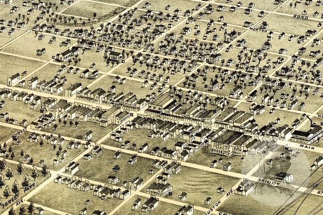 Old Map of Denison Texas 1876, Vintage Map Art Print, 24"x36 ...