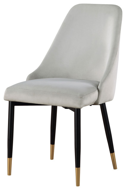 Gabrielle Upholstered Solid Back Dining Side Chair Grey and Black, Set ...