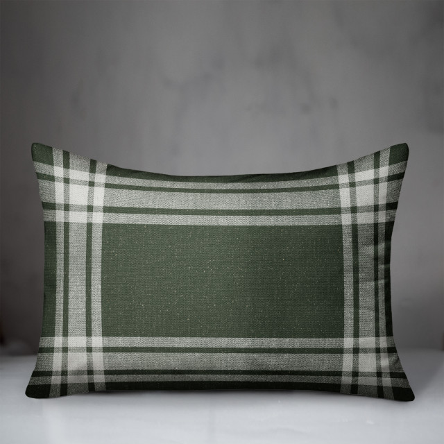 Hunter Green Plaid 14x20 Spun Poly Pillow, 14x20 - Rustic - Decorative ...