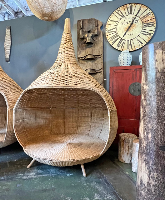 Rattan Weaver Nest Daybed - Tropical - Outdoor Chaise Lounges - by ...