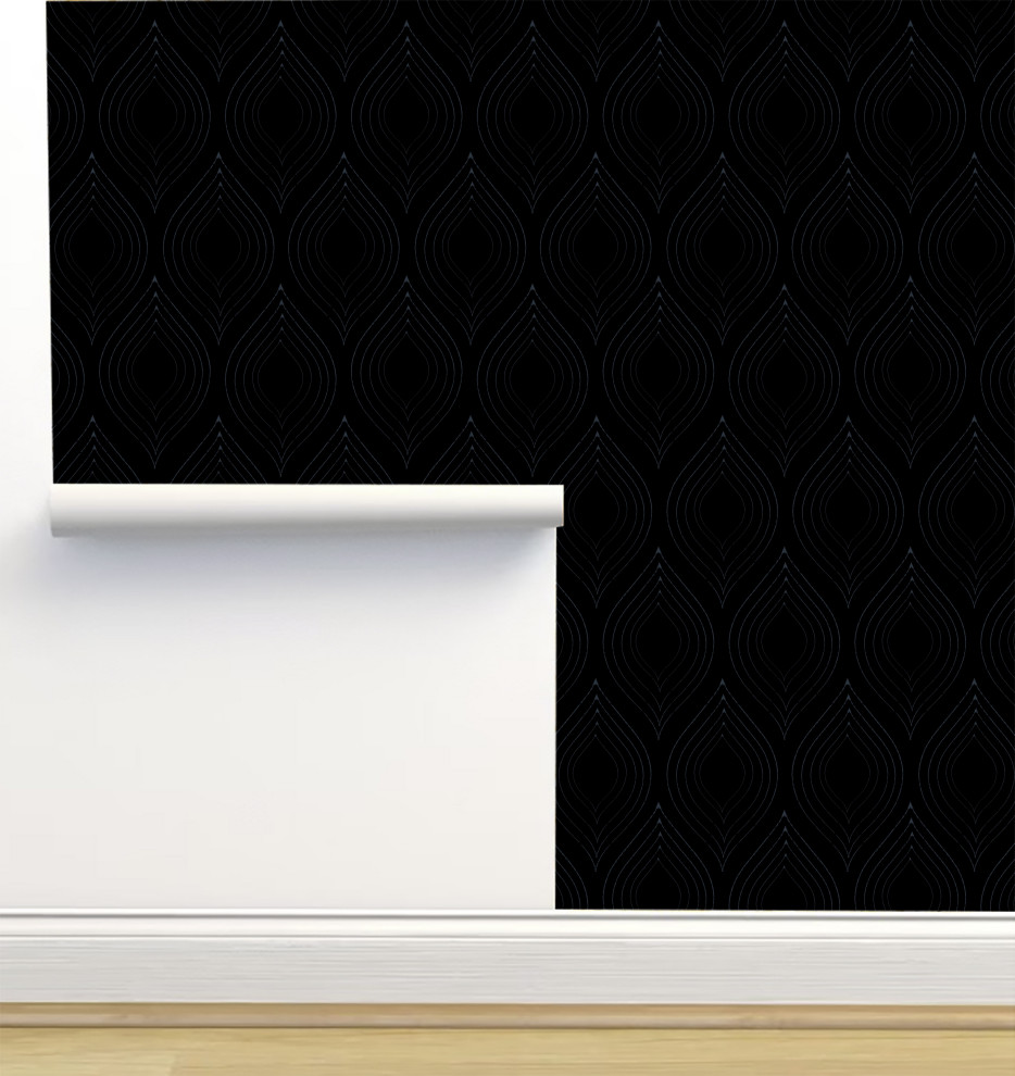 Classic Black Wallpaper by Monor Designs, Sample 12"x8" - Contemporary ...