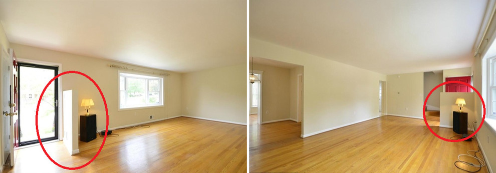 Partial wall/Half wall near front door entrance