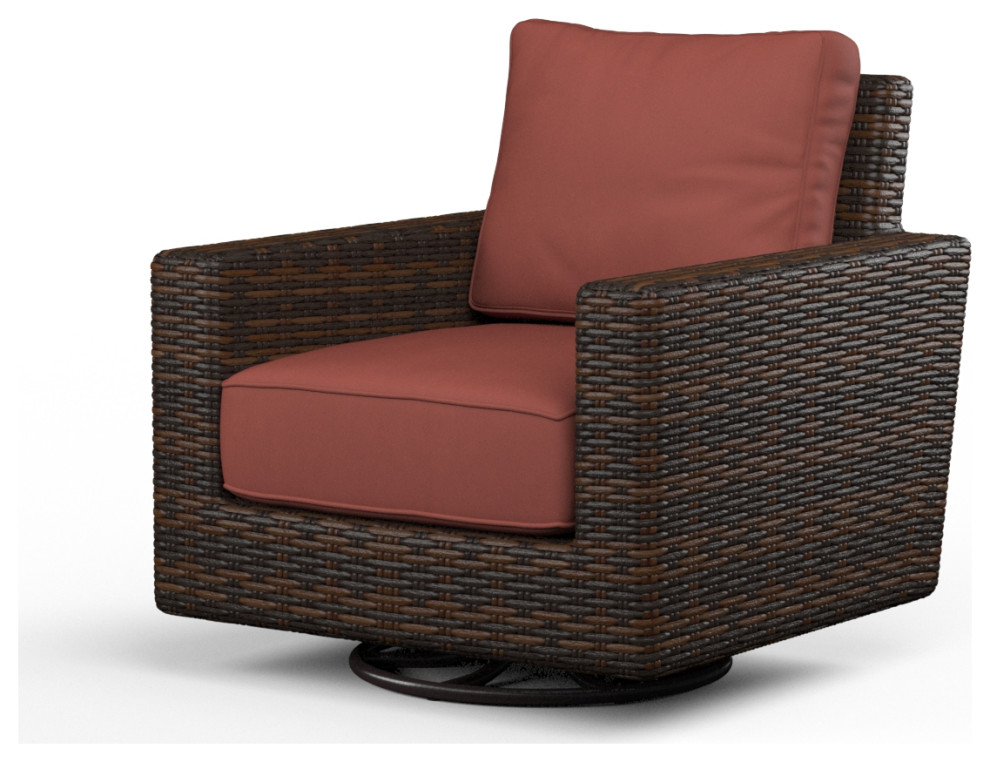 Montecito Swivel Rocker Club Chair With Self Welt - Tropical - Outdoor ...