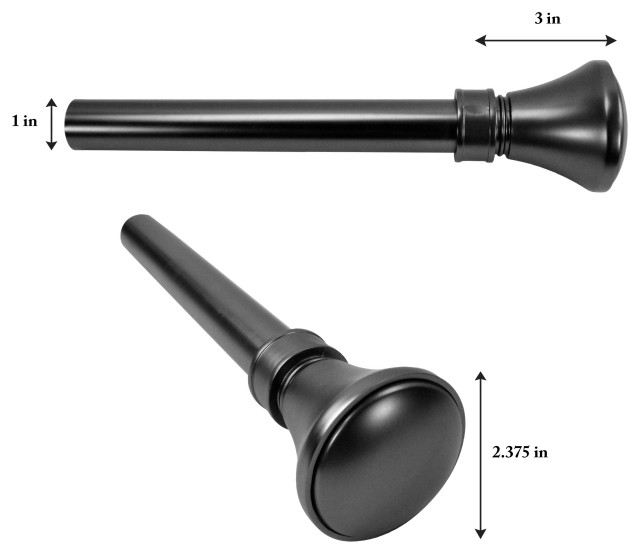 Versailles' Imperial Noire Flare Rod Set (32in - 86in), 72"-144 ...