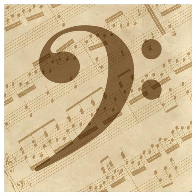 "Music - Bass Clef" Digital Paper Print by BG.Studio, 20"x20", 38"x38 ...