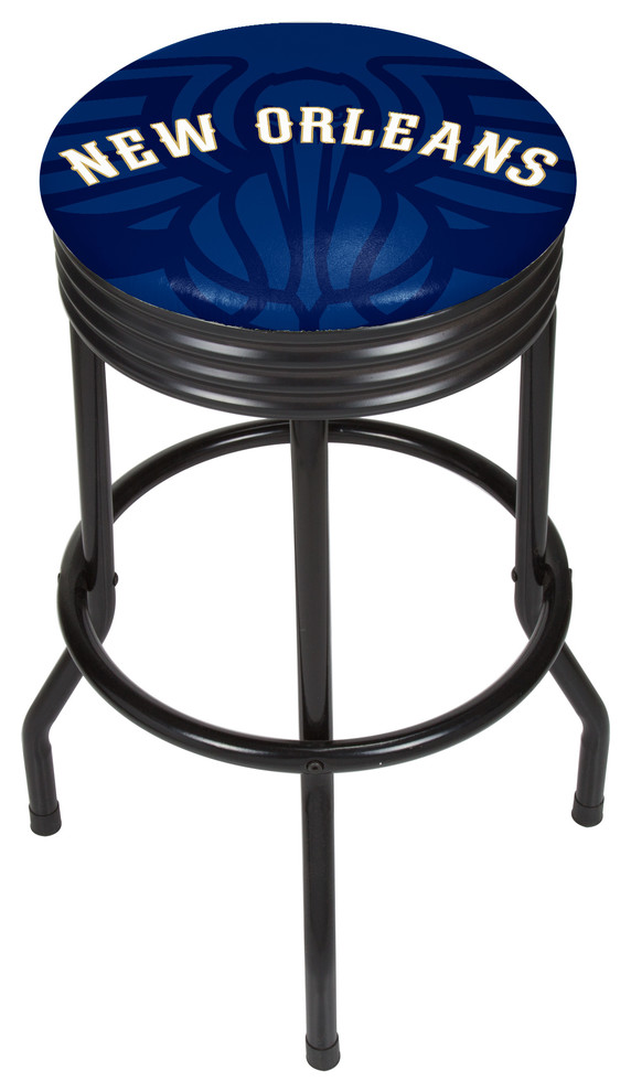 NBA Black Ribbed Bar Stool, Fade, New Orleans Pelicans - Contemporary ...
