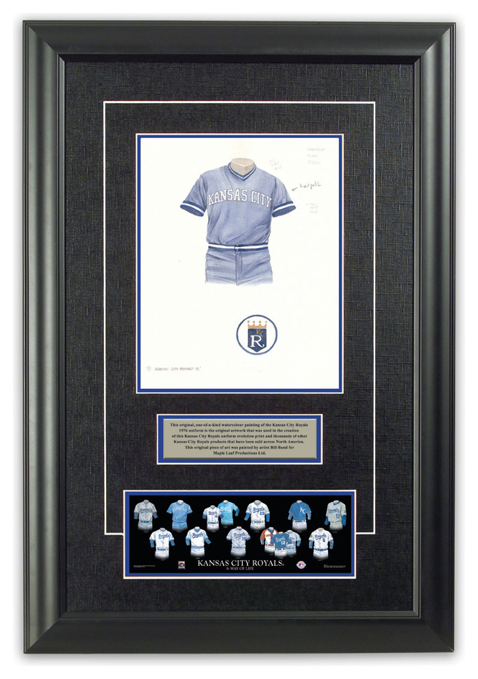 Original Art of the MLB 1976 Kansas City Royals Uniform - Traditional ...