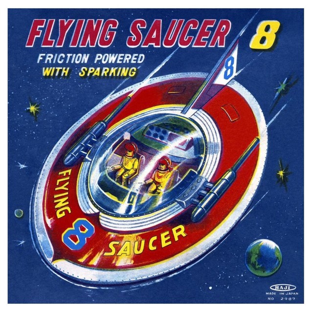 "Flying Saucer 8" Digital Paper Print by Retrorocket, 18"x18", 32"x32 ...