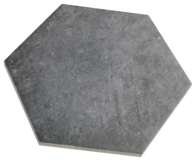 Heritage Hex Carbon Porcelain Floor and Wall Tile Sample - Contemporary ...