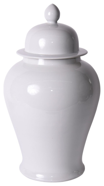 White Temple Jar, XL - Asian - Decorative Jars And Urns - by William ...