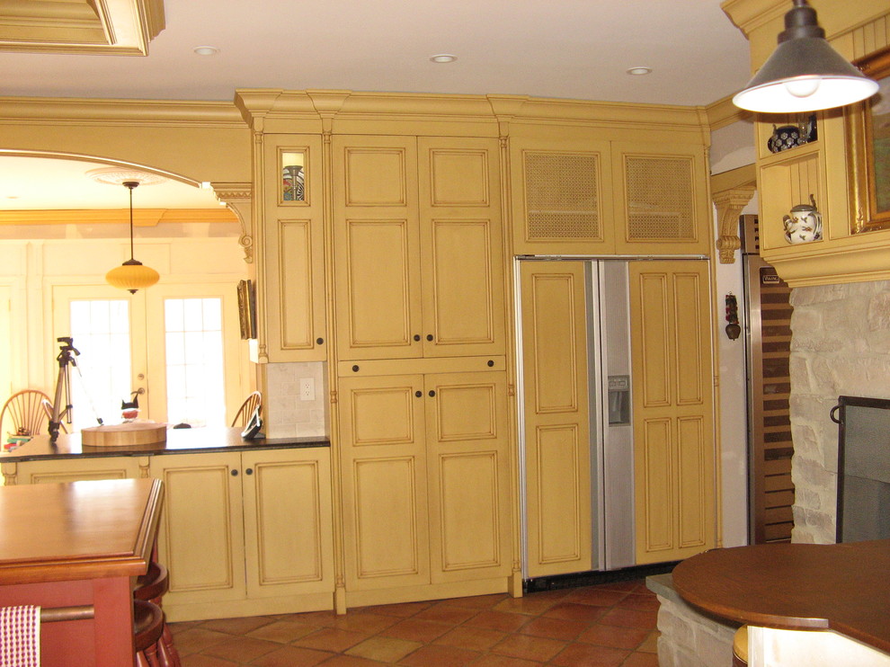 Painted Yellow Country French Kitchen - Traditional - Kitchen - New ...