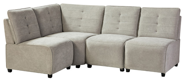 4-Piece Corner Reversible Sectional Sofa - Transitional - Sectional ...
