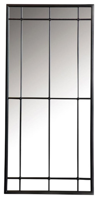 Coaster Annetta Rectangular Glass Window Pane Wall Mirror in Black ...