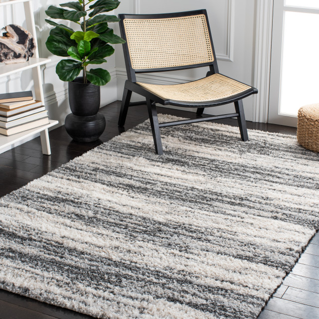 Safavieh Berber Shag Ber412H Shag Rug, Charcoal and Gray, 5'5"x7'7 ...