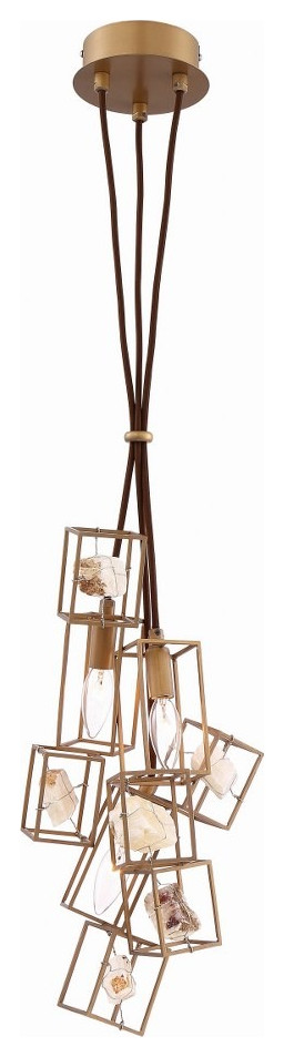 Patton Chandelier 3 Light Stone, 8"Wx12"H - Contemporary - Chandeliers ...