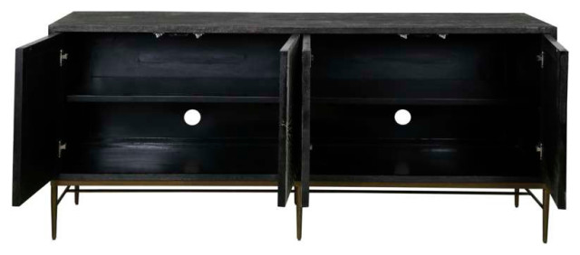 Tally Wood and Iron Black Server - Midcentury - Buffets And Sideboards ...