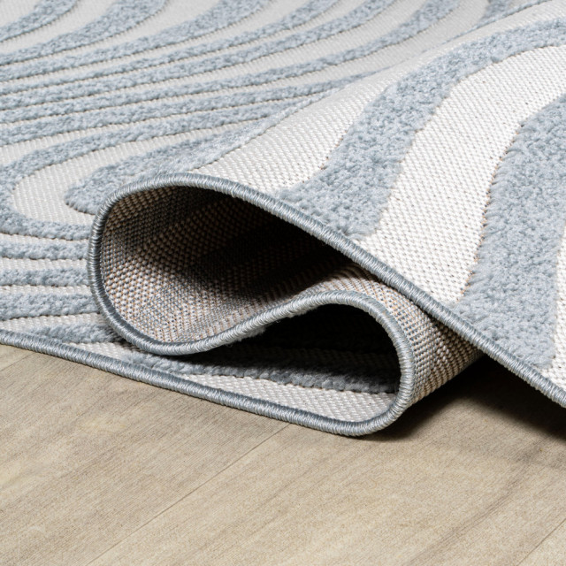 Maribo High-Low Abstract Groovy Striped Indoor/Outdoor Rug, 2 X 8 ...