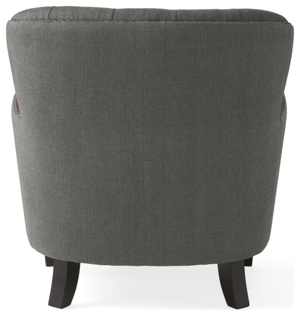 GDF Studio Teton Gray Fabric Club Chair and Ottoman - Transitional ...