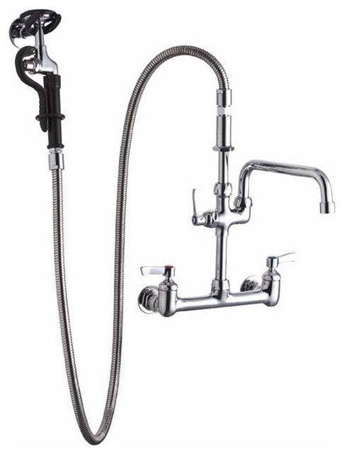 Elkay 30" 2-Handle Wall Mount Pre Rinse Commercial Faucet in Chrome ...