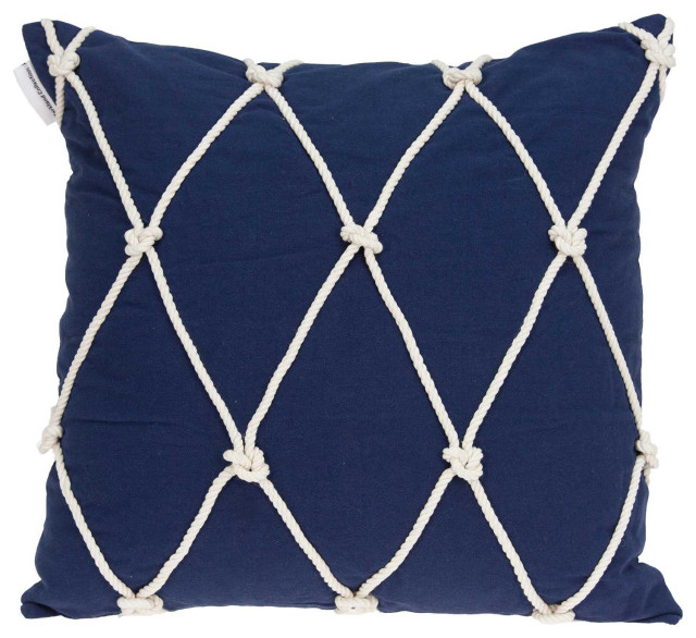 20" X 7" X 20" Nautical Blue Pillow Cover With Poly Insert - Beach ...