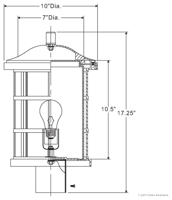 Luxury Craftsman Black Outdoor Post Light, Medium, UQL1046, Vienna ...