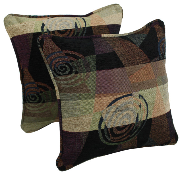 18" Corded Jacquard Chenille Square Pillows Set of 2 Dark Side of The ...