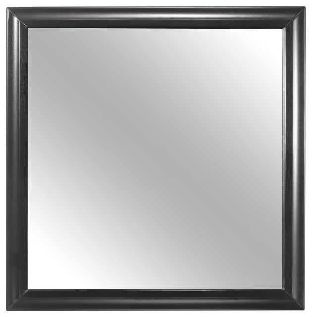 Wooden Frame Rectangular Mirror with Molded Details, Espresso ...