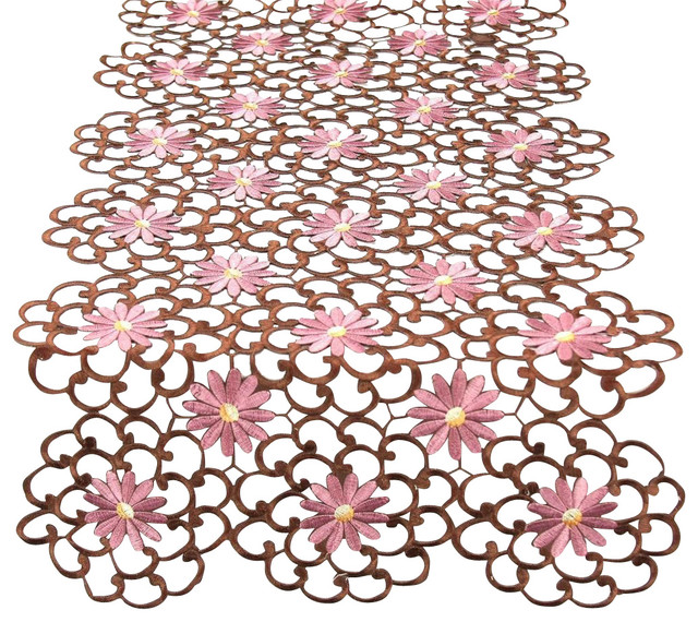 Daisy Splendor Table Runner, 15x54 - Contemporary - Table Runners - by ...