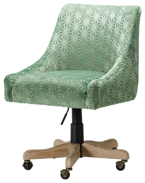 Pale Green Textured Geo Design Rolling Office Chair - Contemporary ...