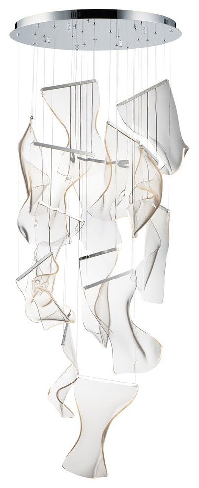 ET2 Rinkle LED 14-Light Pendant E24877-133PC, Polished Chrome ...