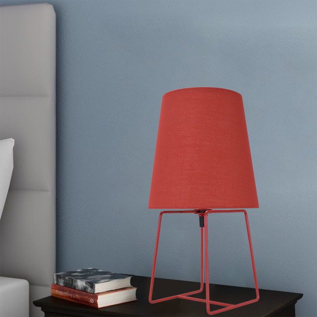 40172-21, 13" Metal Accent Table Lamp, Red Painted - Contemporary ...