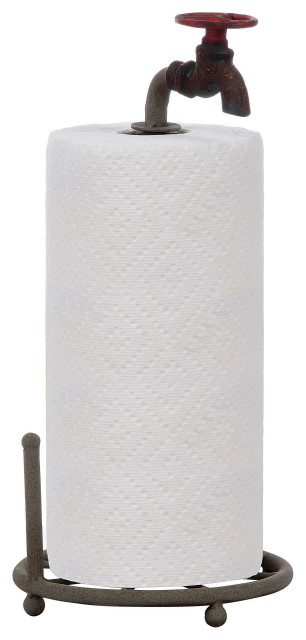 Rustic Metal Faucet Paper Towel Holder - Transitional - Paper Towel ...
