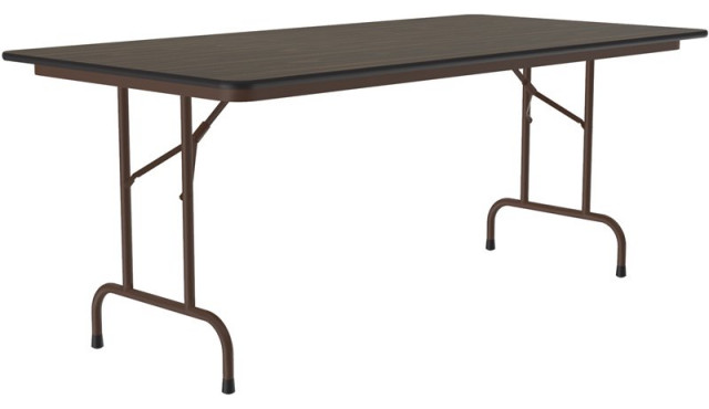 Correll 36"W x 96"D Melamine Wood Top Folding Table in Walnut ...