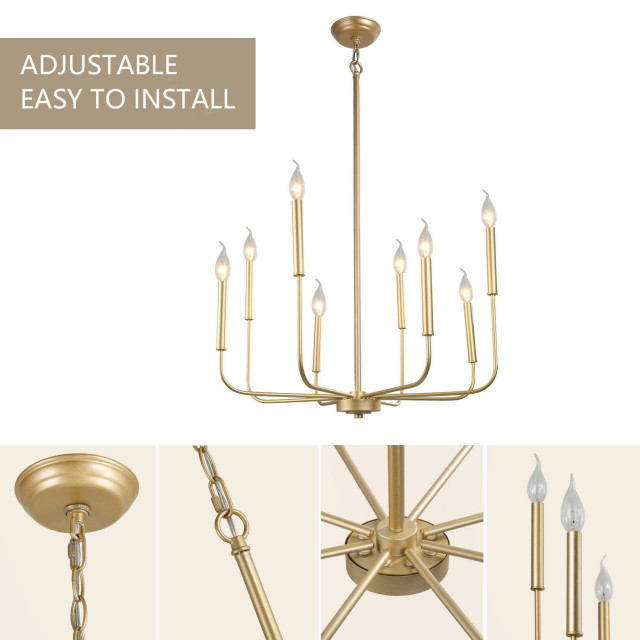 8-Light Candle Style Chandelier - Transitional - Chandeliers - by New ...